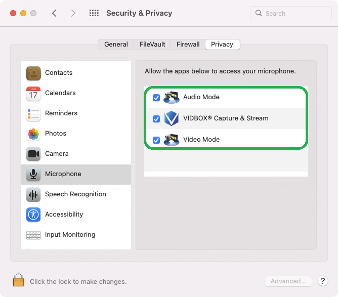Privacy Settings (Mac)