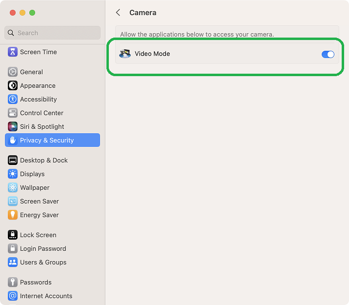 Privacy Settings (Mac)